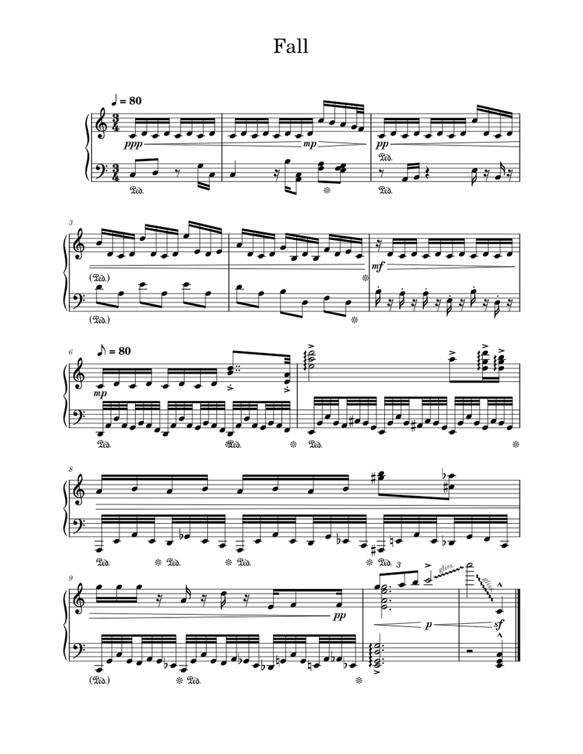 Fall Sheet Music for Piano (Solo) | MuseScore.com