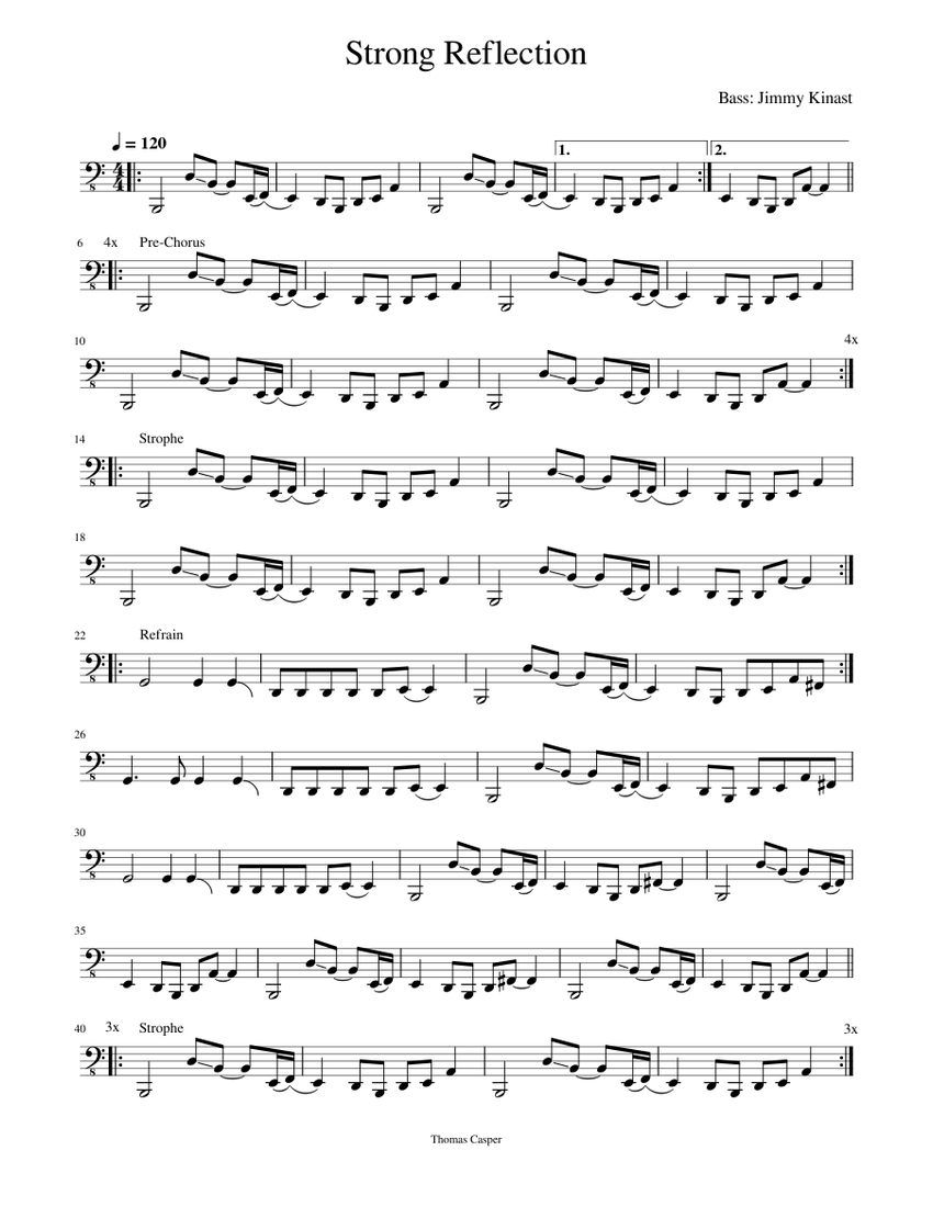 Strong Reflection - Bass Transkription - piano tutorial