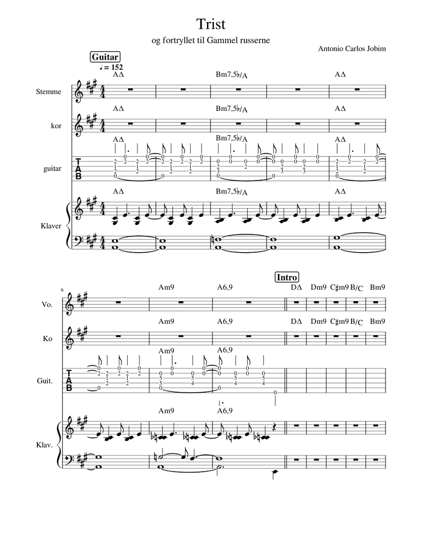 Trist og fortryllet til gammelrusserne Sheet music for Piano, Vocals ...