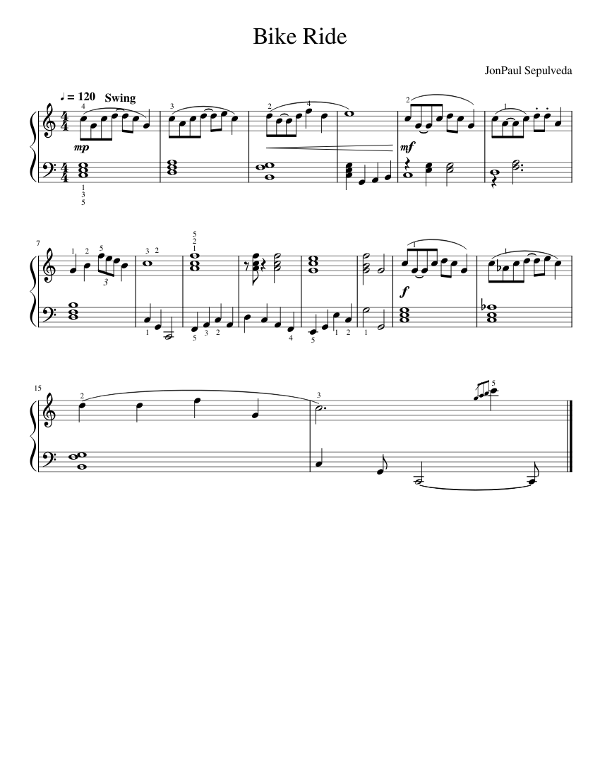 Bike Ride Sheet music for Piano (Solo) Easy | Musescore.com