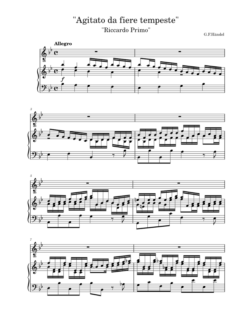 Riccardo Primo – G.F.Händel Sheet music for Piano, Vocals (Piano-Voice ...