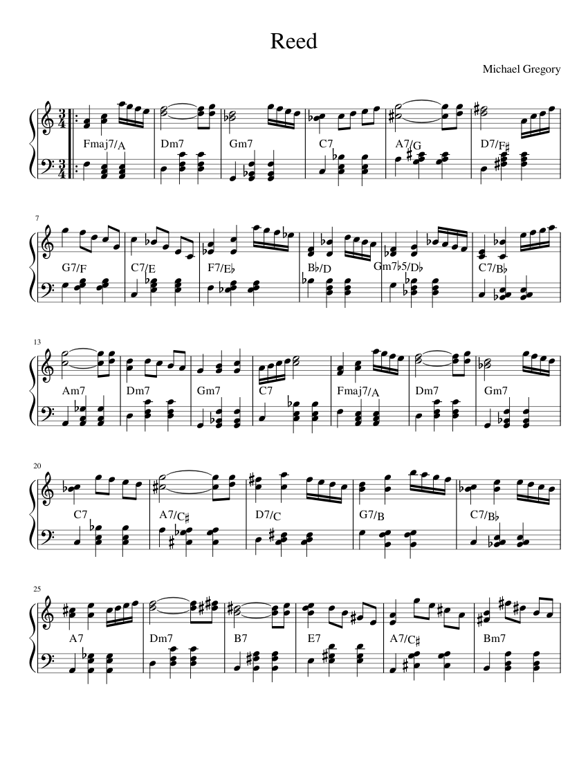 Reed Sheet music for Piano (Solo) Easy | Musescore.com