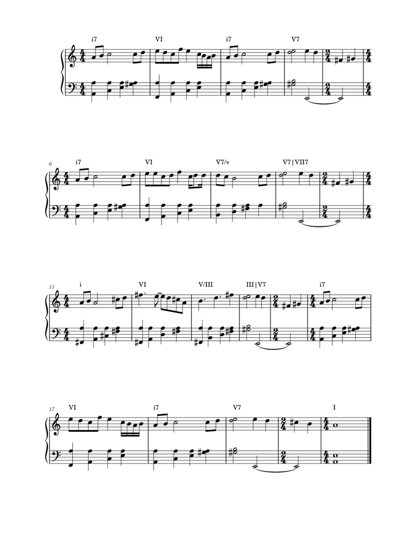 modulation practice Sheet music for Piano (Solo) | Musescore.com