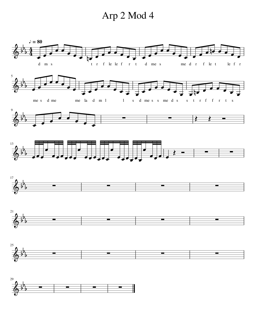Arp 2 Mod 4 Sheet Music for Piano (Solo) easy | MuseScore.com