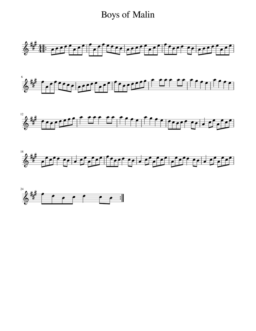 Boys of Malin Sheet music for Piano (Solo) Easy | Musescore.com
