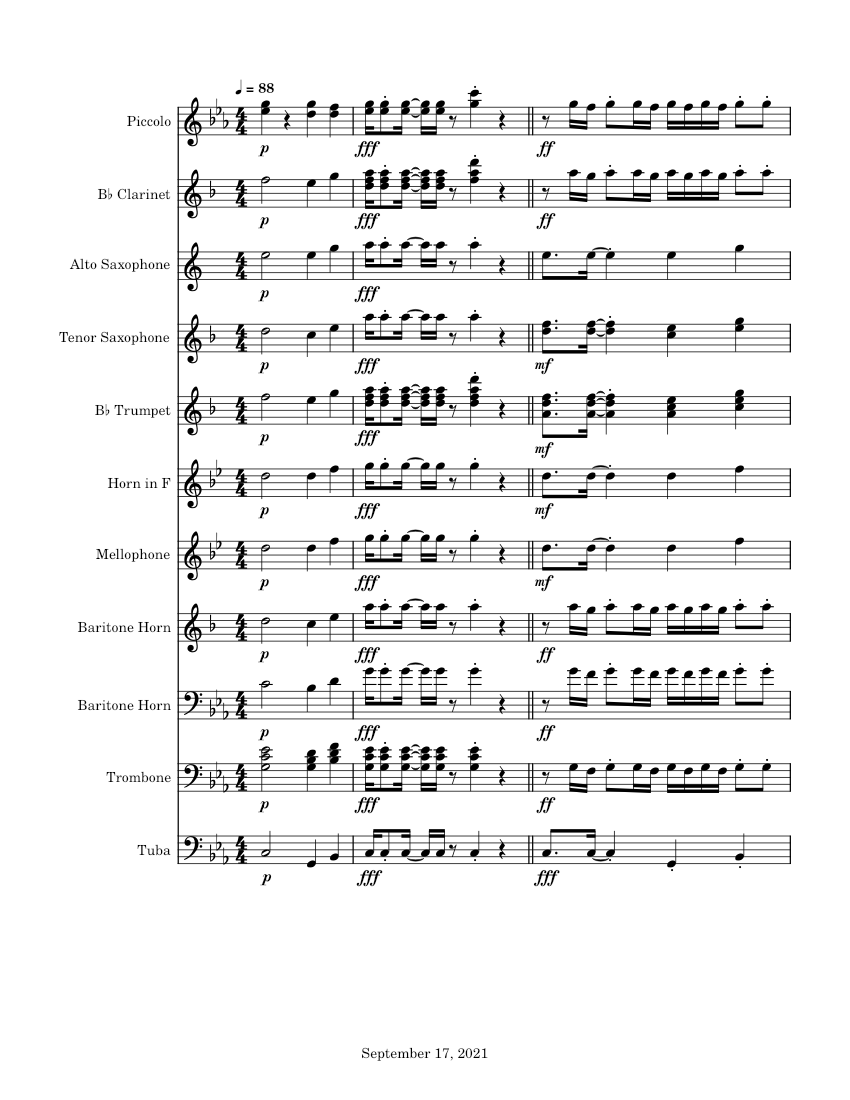 That's What I Want Sheet music for Trombone, Tuba, Mellophone, Flute piccolo & more instruments ...