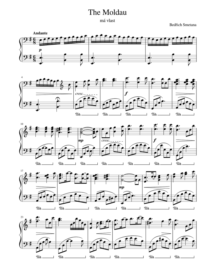 The Moldau Sheet music for Piano (Solo) | Musescore.com