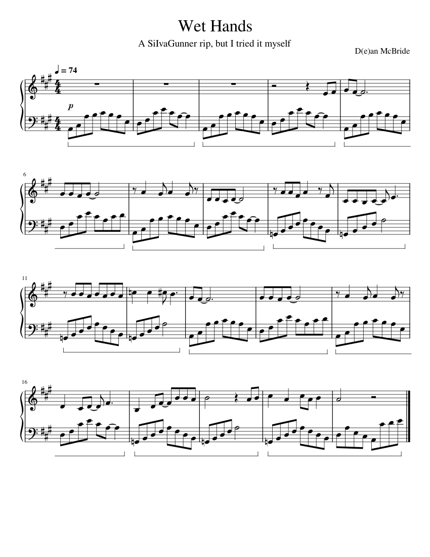 Wet Hands - Minecraft Sheet music for Piano (Solo) Easy | Musescore.com