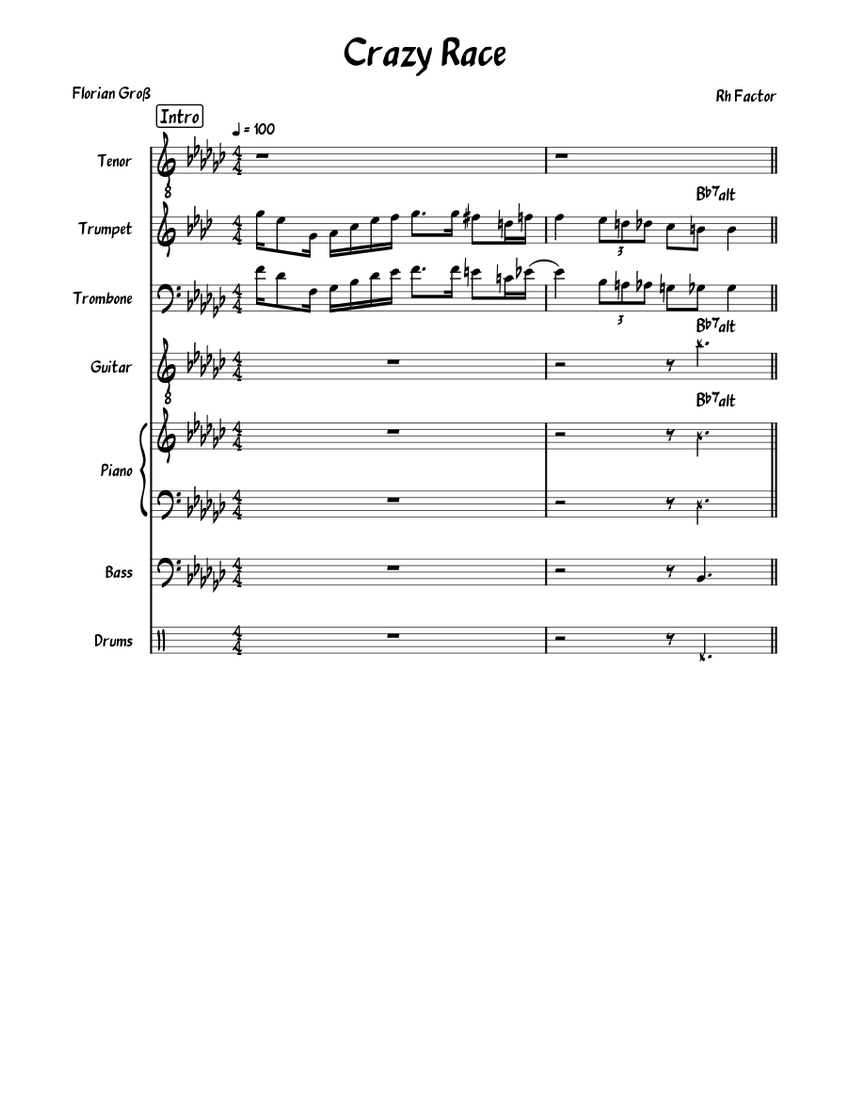 Crazy Race (Roy Hargrove/RH Factor Sheet Music with Chords for Piano ...
