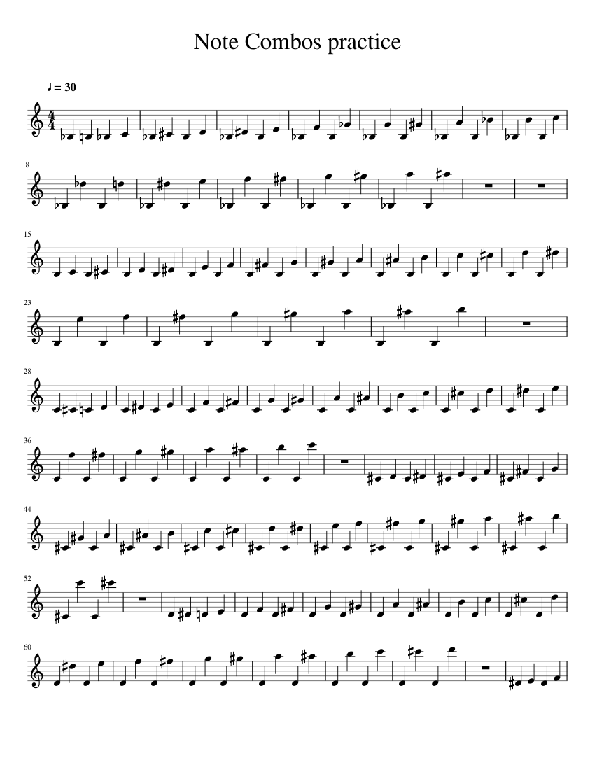 Note Combos practice AltoSax Sheet music for Saxophone alto (Solo ...