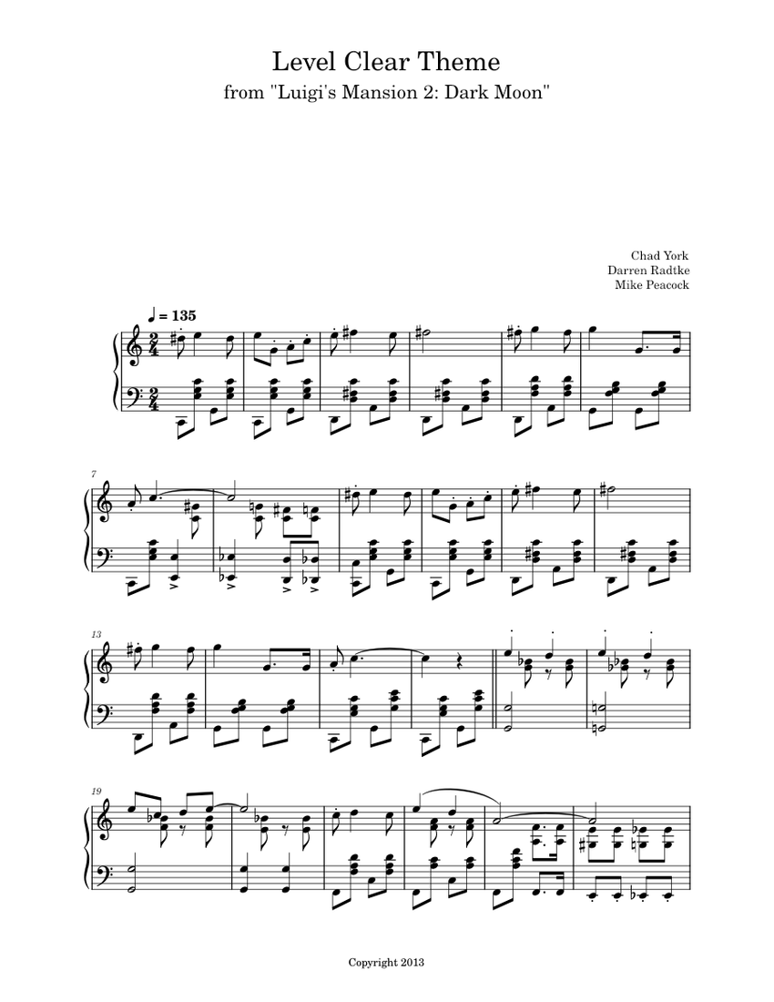 Level Clear Theme Sheet Music for Piano (Solo) | MuseScore.com