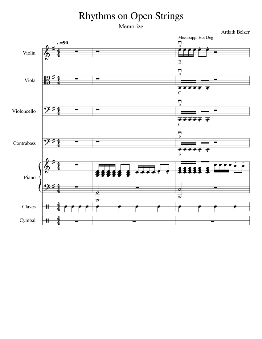 Rhythms on Open Strings - piano tutorial