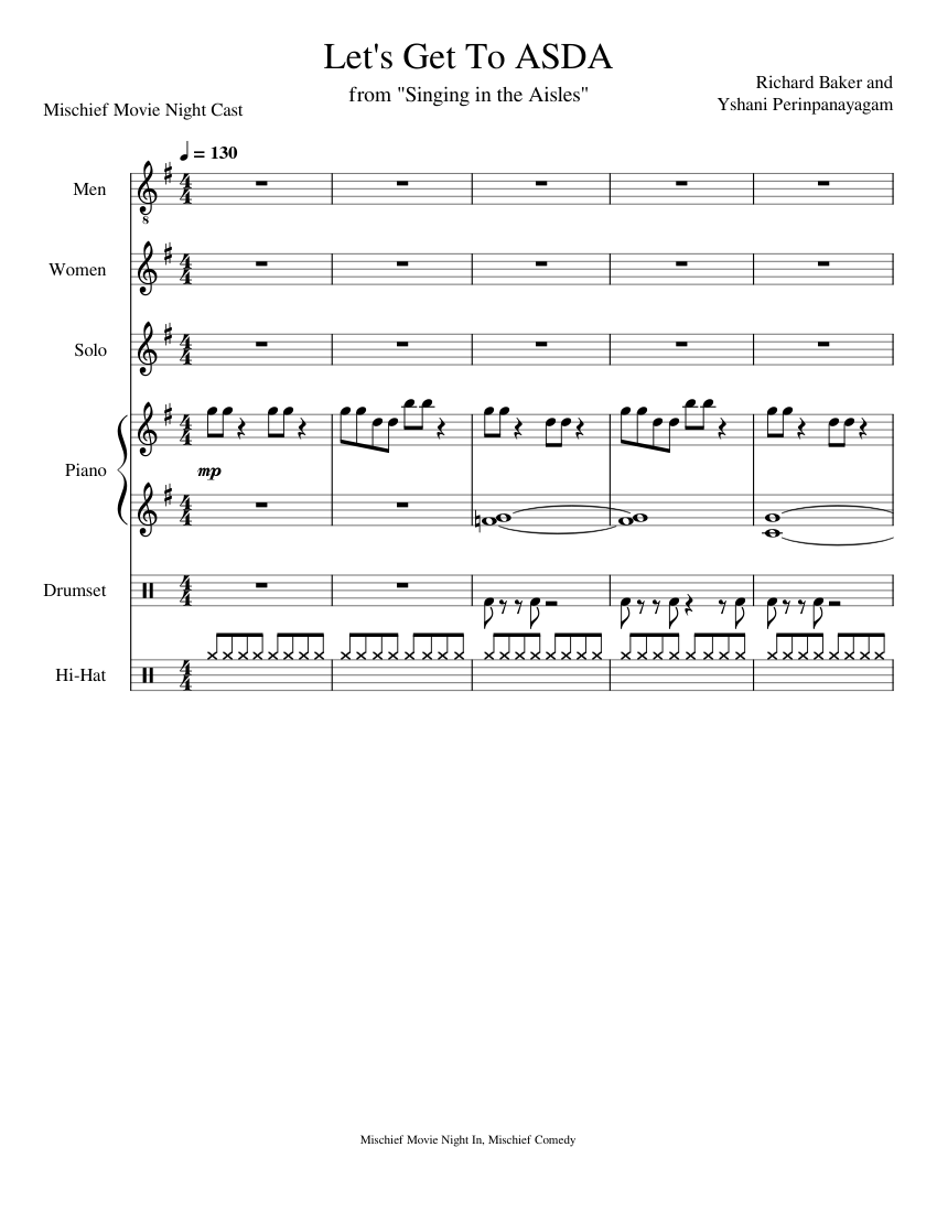 Let's Get To ASDA – Mischief Theatre Sheet Music for Piano, Soprano ...