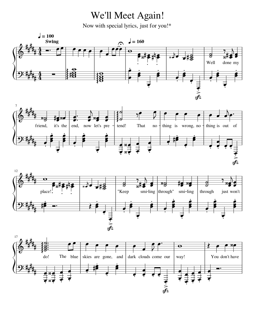 We'll Meet Again! - piano tutorial