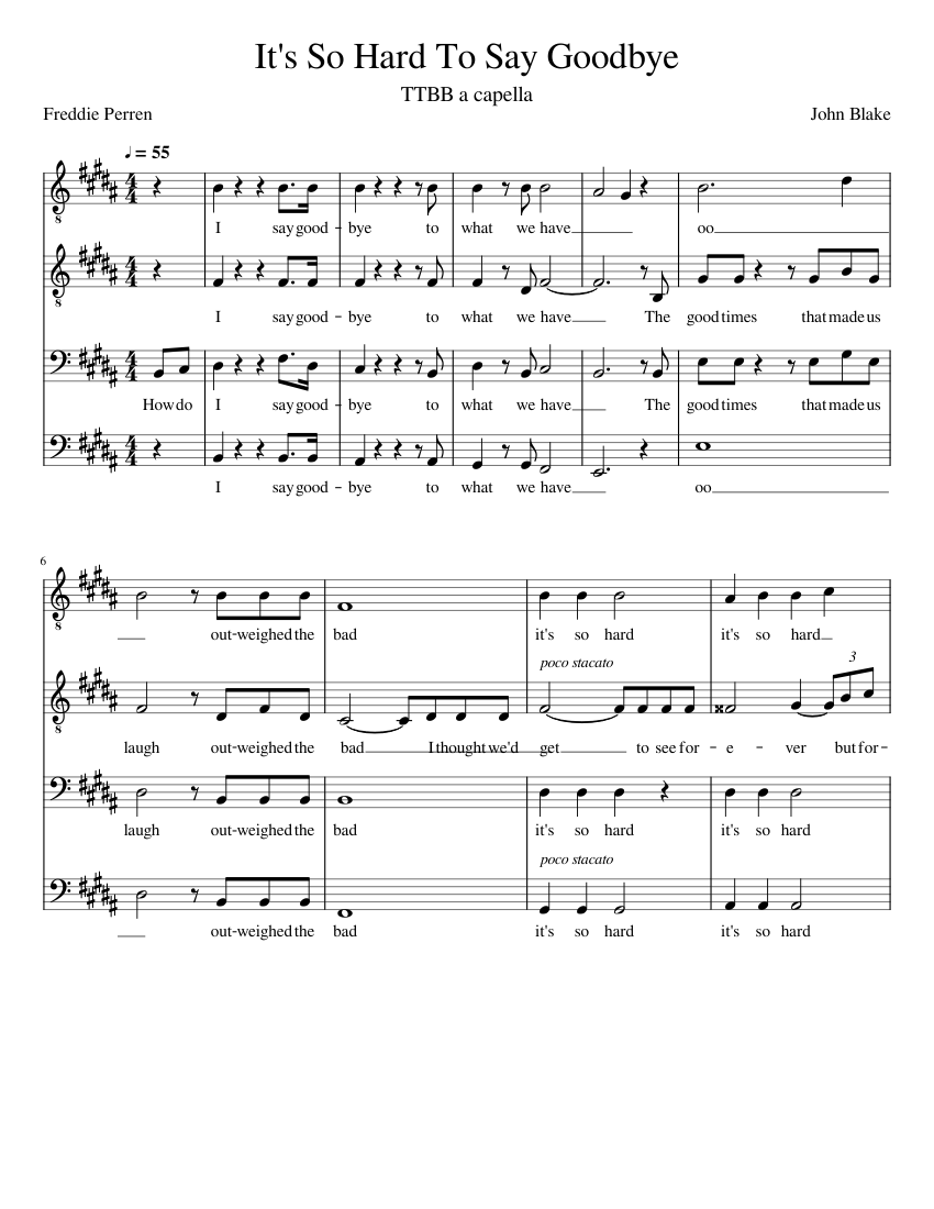 It's_So_Hard_To_Say_Goodbye Sheet music for Piano (Piano Duo ...