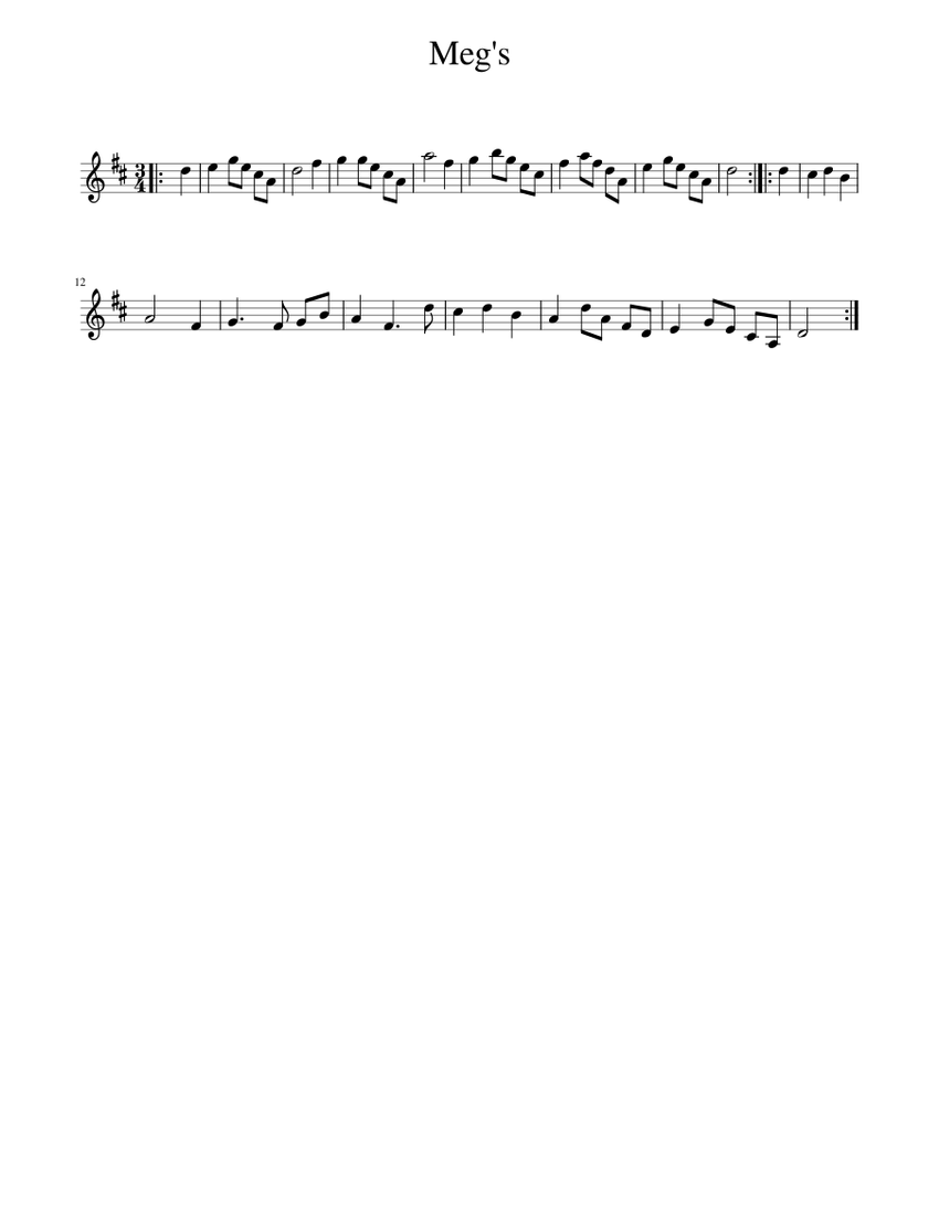 Meg's Sheet Music for Piano (Solo) easy | MuseScore.com