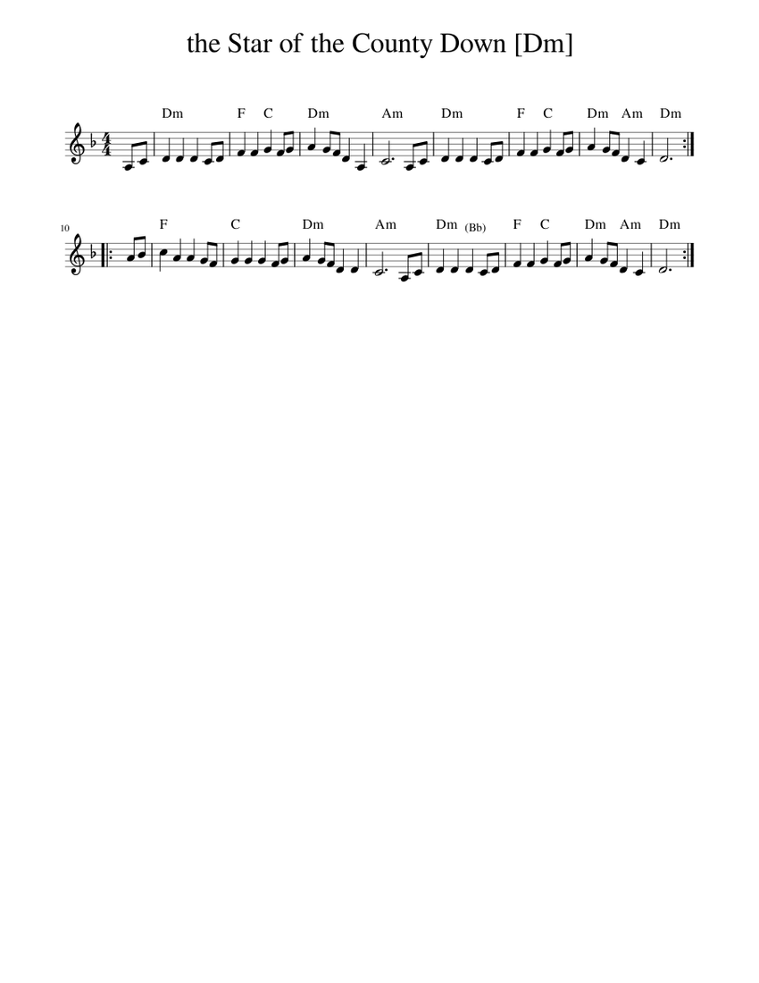 the Star of the County Down Sheet music for Piano (Solo) | Musescore.com