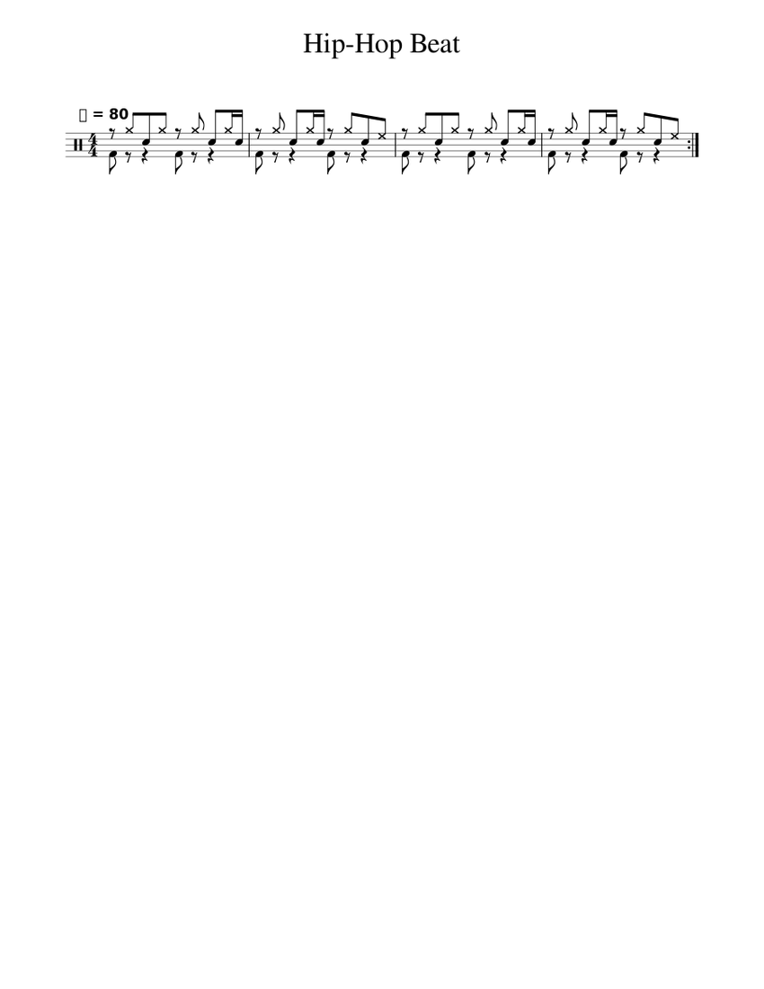Hip-Hop Beat Sheet Music for Drum group (Drum Corps (Modern ...