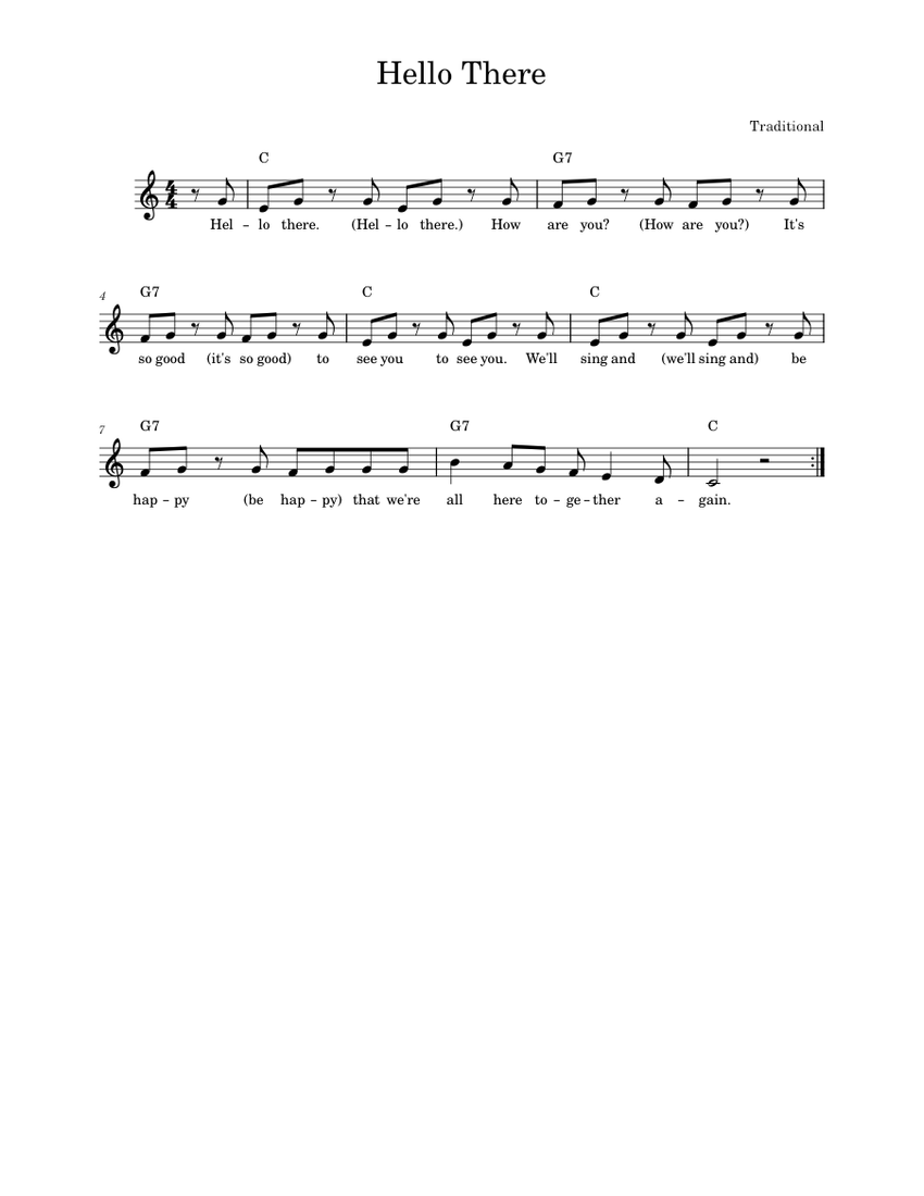 Hello There – Misc Traditional Sheet music for Piano (Solo) Easy ...