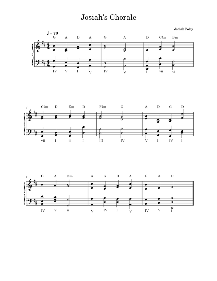 Josiah's_Chorale Sheet music for Piano (Choral) Easy | Musescore.com