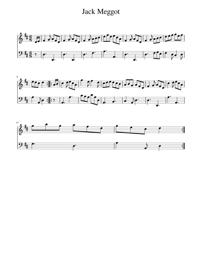 Jack Meggot Sheet music for Piano (Piano Duo) | Musescore.com
