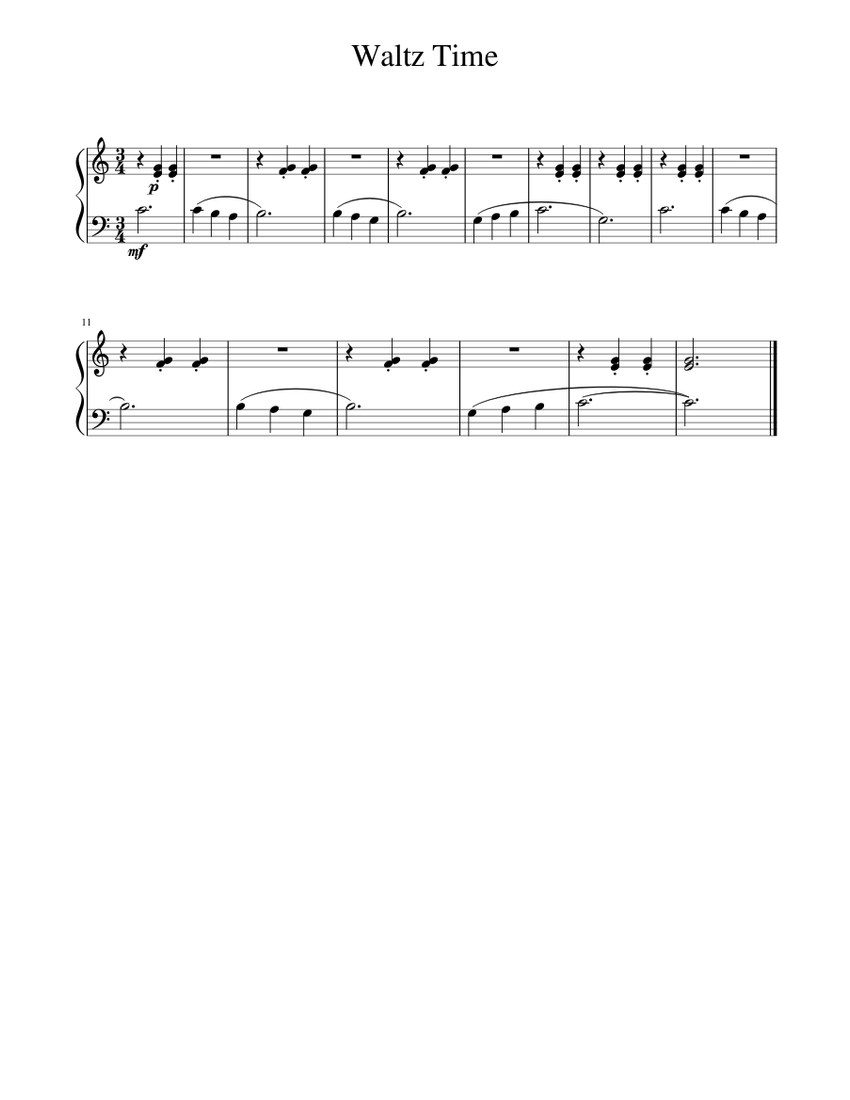 Waltz Time Sheet music for Piano (Solo) | Musescore.com