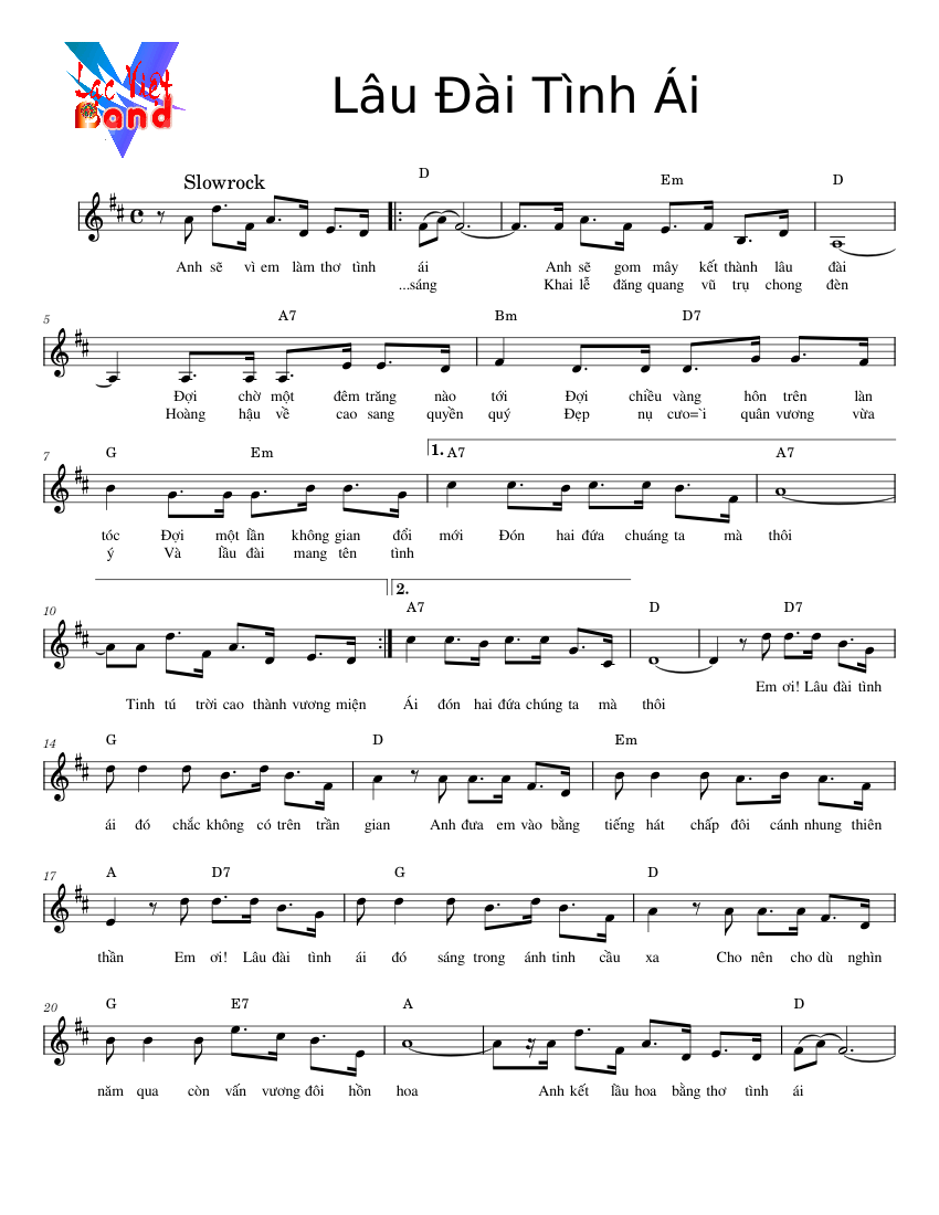 Lâu Đài Tình Ái Sheet Music with Chords for Vocals (Solo) | MuseScore.com
