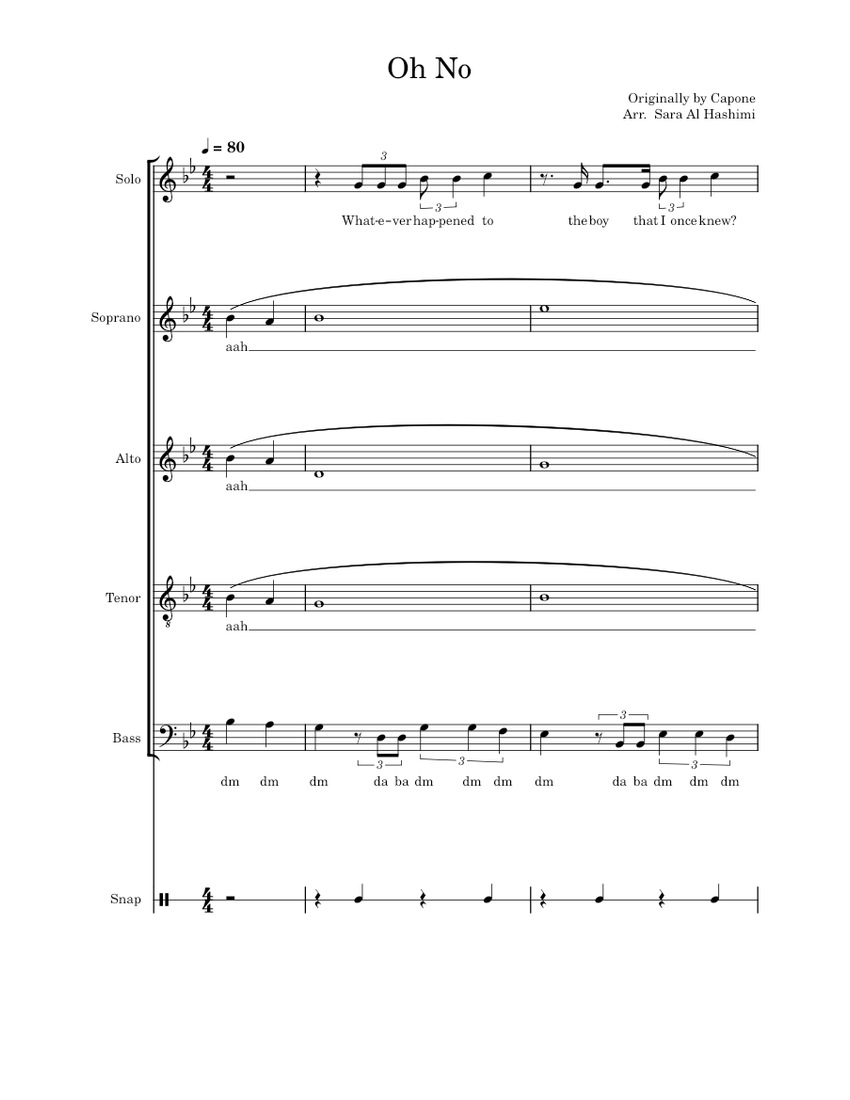 Oh No Sheet music for Soprano, Alto, Tenor, Bass voice & more ...