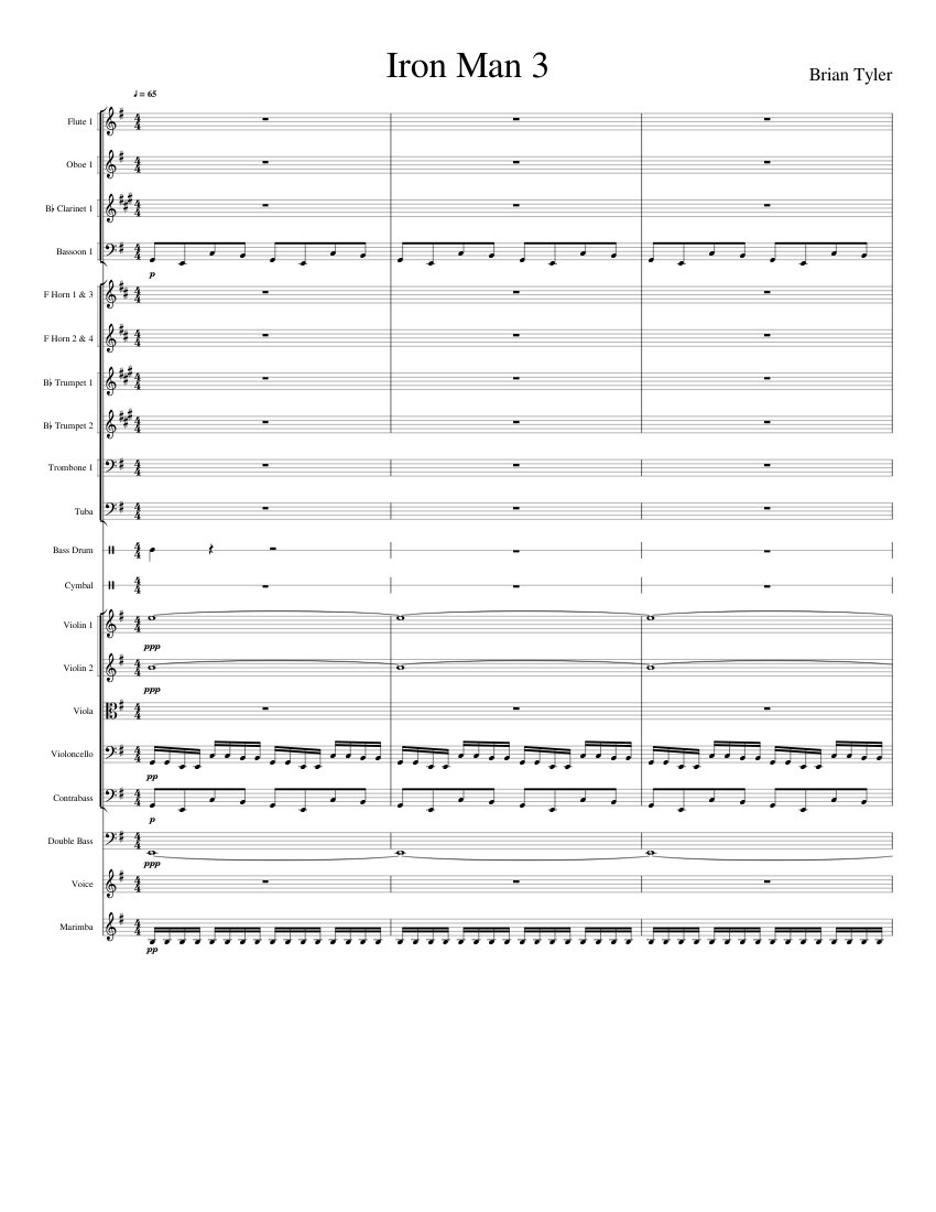 Iron Man 3 Sheet Music for Trombone, Tuba, Vocals, Flute & more ...