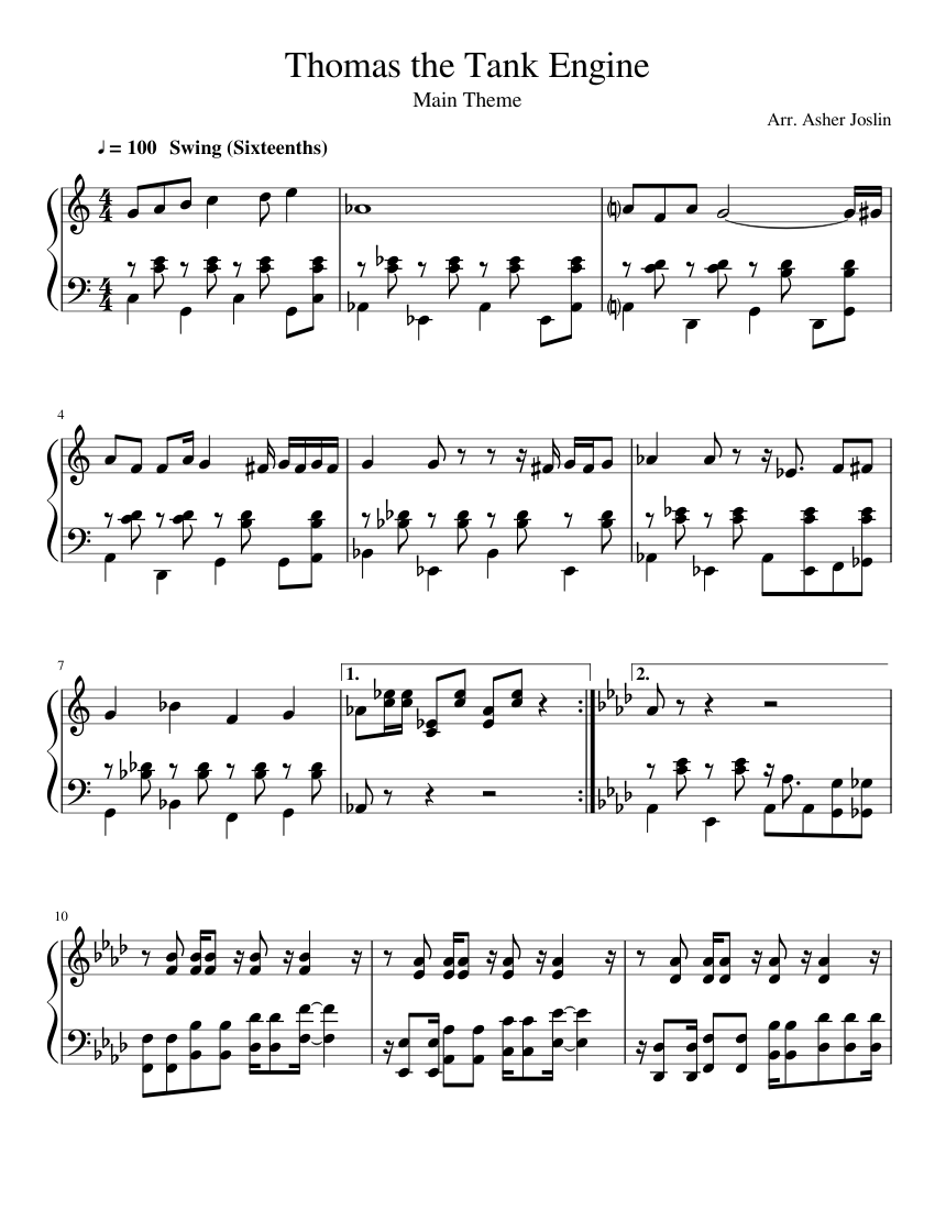 Thomas the Tank Engine Theme Sheet music for Piano (Solo) | Musescore.com
