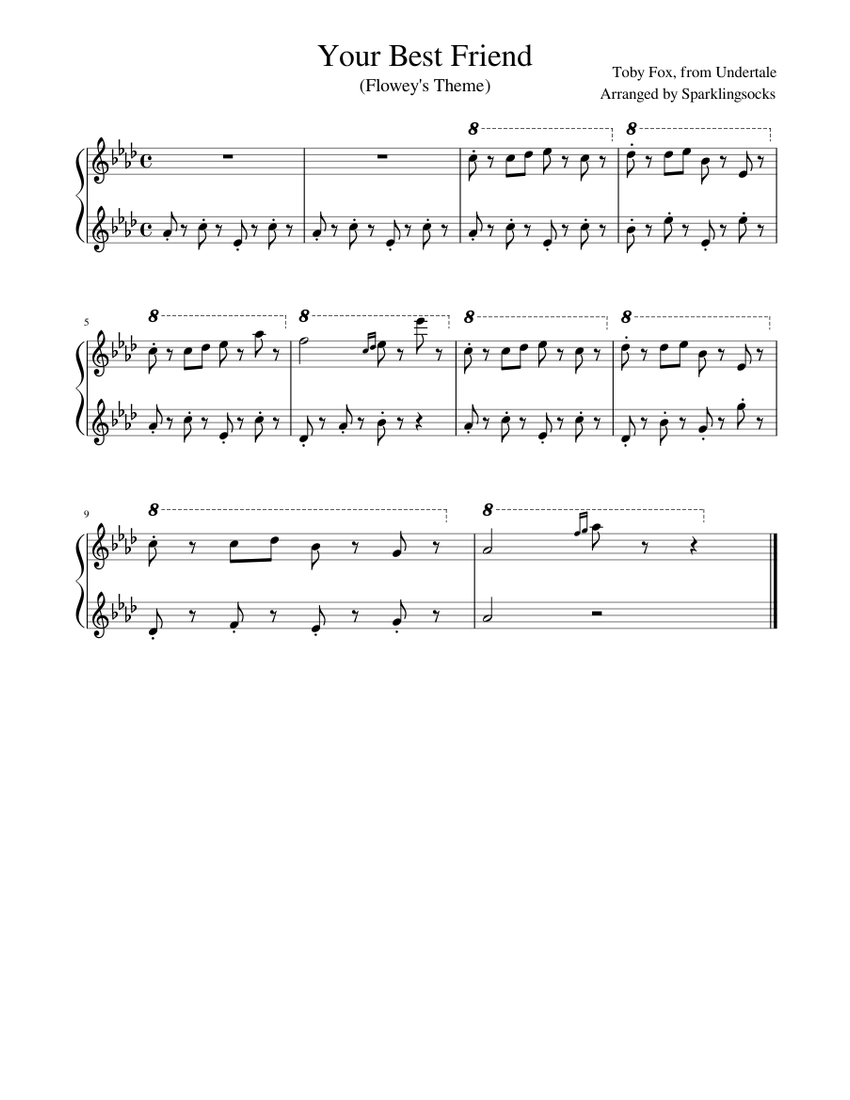 Your Best Friend Sheet Music for Piano (Solo) Easy | MuseScore.com