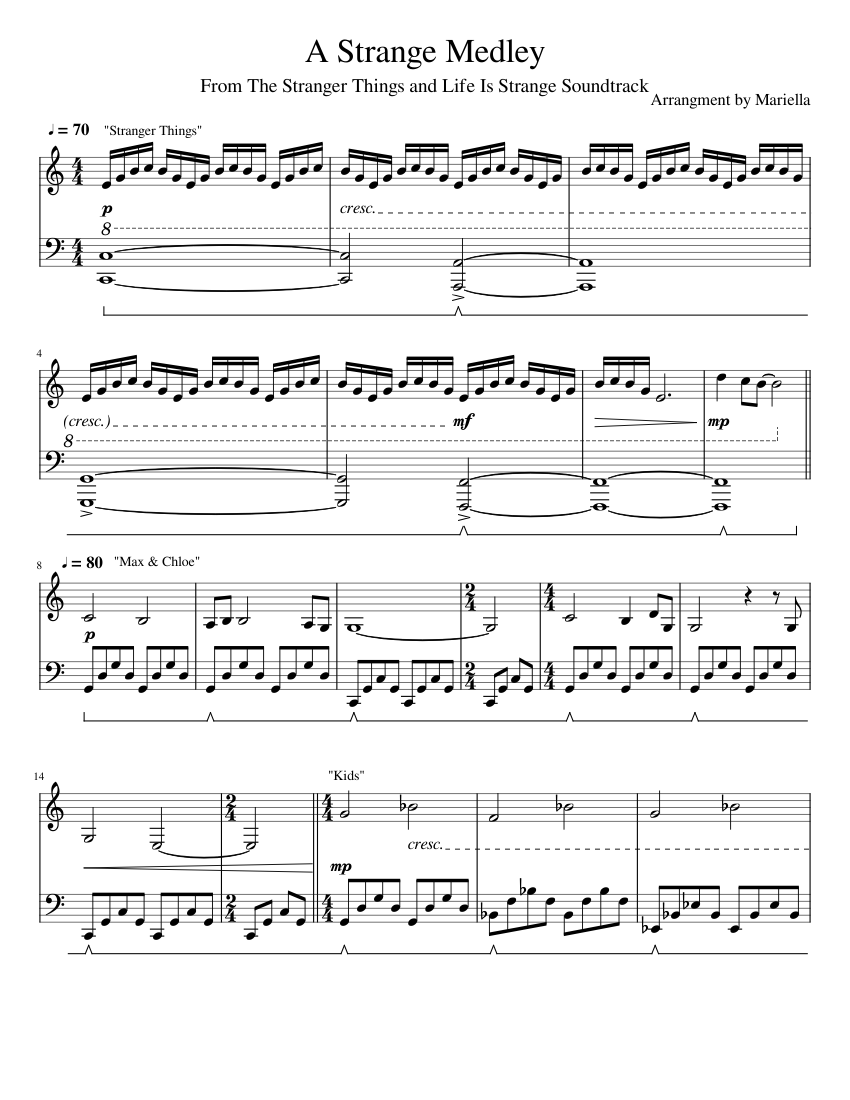 A Strange Medley Sheet Music for Piano (Solo) Easy | MuseScore.com