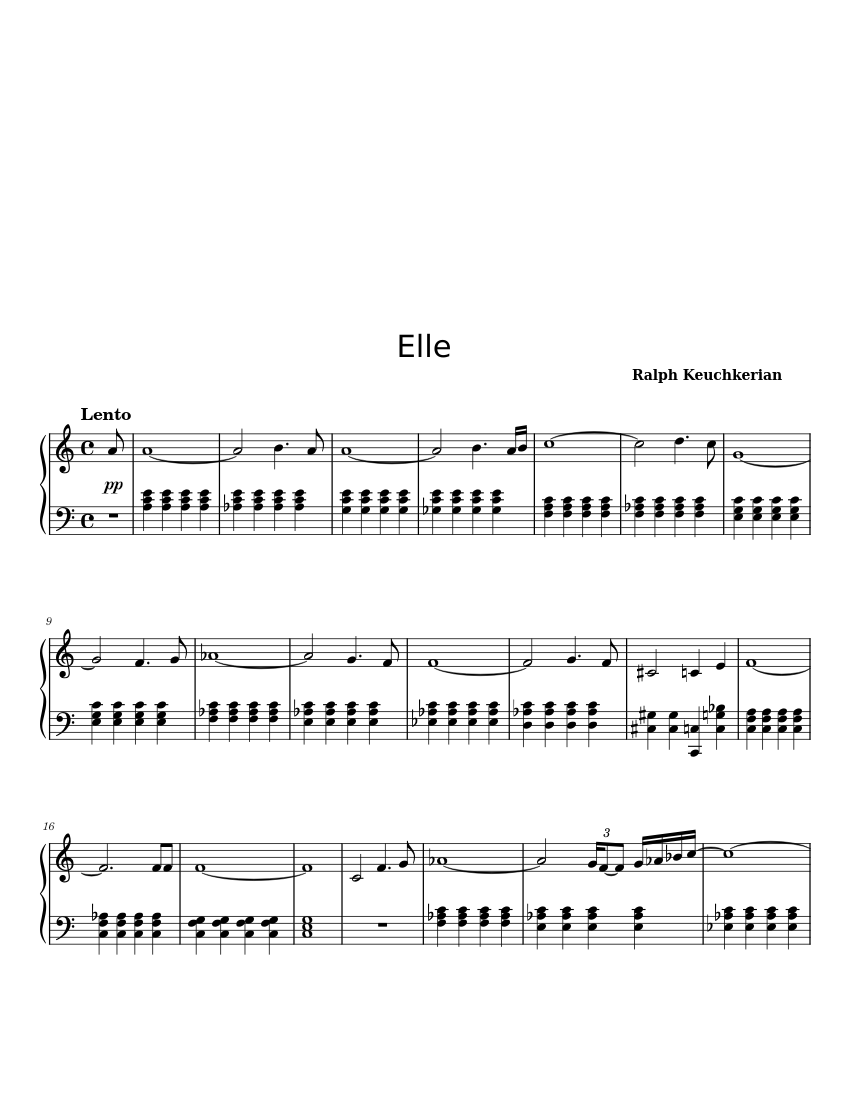 Elle Sheet Music for Piano (Solo) Easy | MuseScore.com