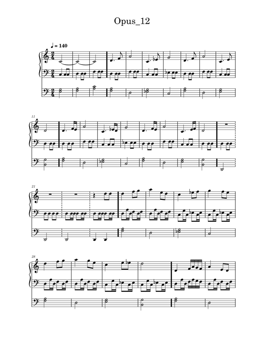 Opus 12 Sheet music for Piano (Solo) Easy | Musescore.com
