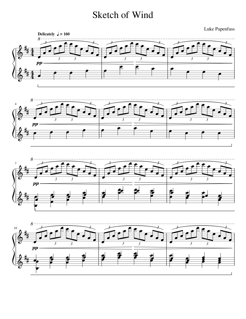 Sketch of Wind Sheet music for Piano (Solo) | Musescore.com
