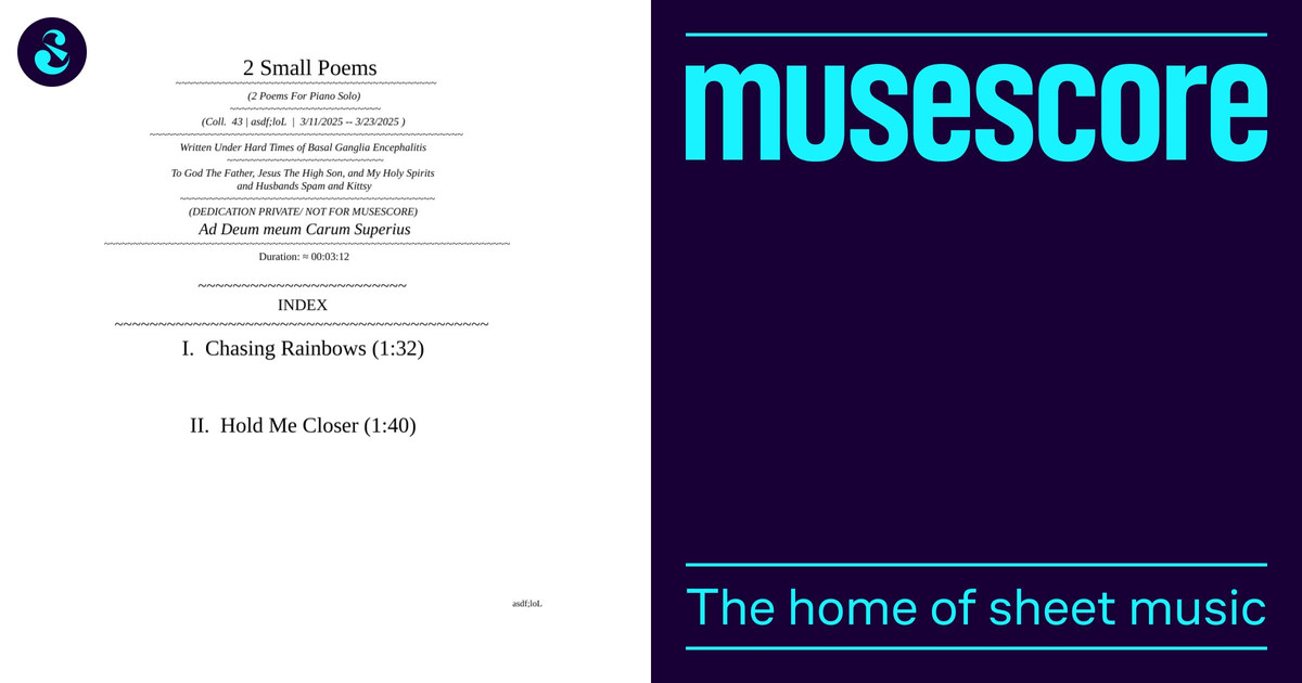 [ROUGH DRAFTS] - 2 Small Poems - Coll. 43 Sheet music for Piano (Solo ...