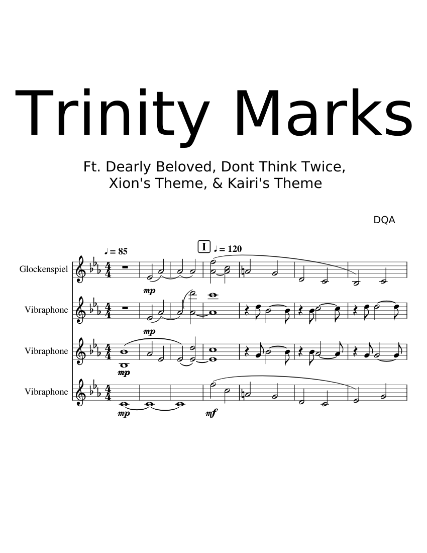 Trinity Mark (Kingdom Hearts) Sheet music for Vibraphone, Glockenspiel ...