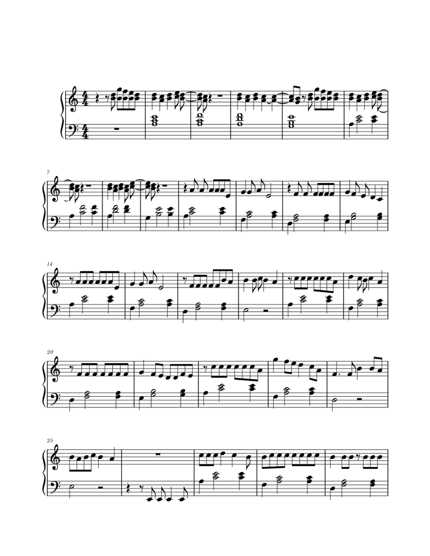 Freak b6e2552a8a41e533c4a0e9304394208eac3b80d1 Sheet music for Piano ...