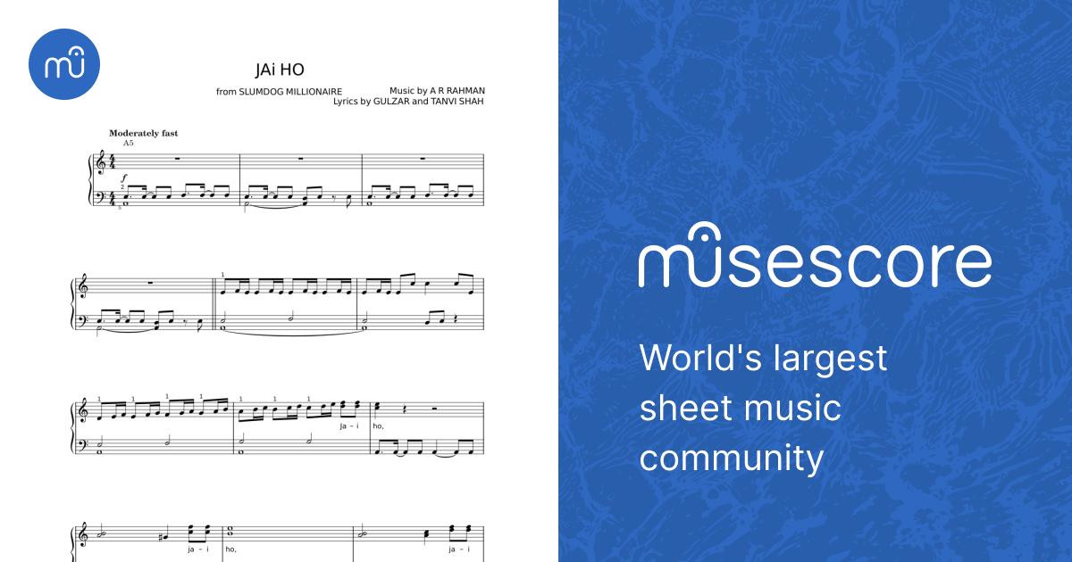 Jai Ho - A R Rahman Sheet Music for Piano (Solo) Easy | MuseScore.com