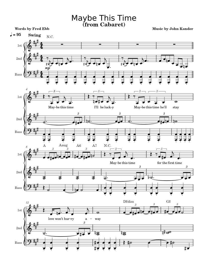 Maybe-This-Time-Sheet-Music-Cabaret-Liza-Minnelli- SheetMusic-Free.com ...