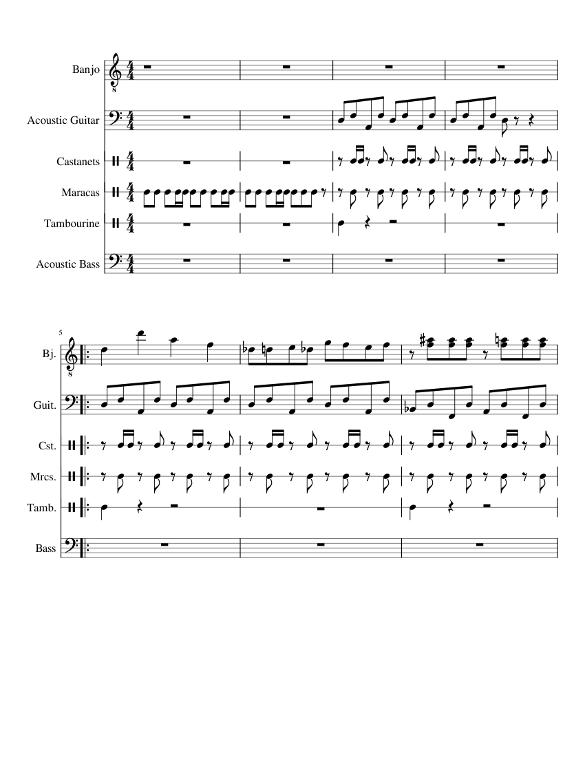 Little Miss Chief Sheet music for Tambourine, Guitar, Bass guitar ...