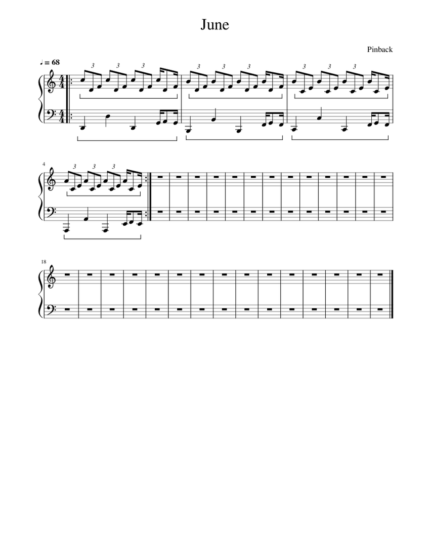 June Sheet Music for Piano (Solo) easy | MuseScore.com
