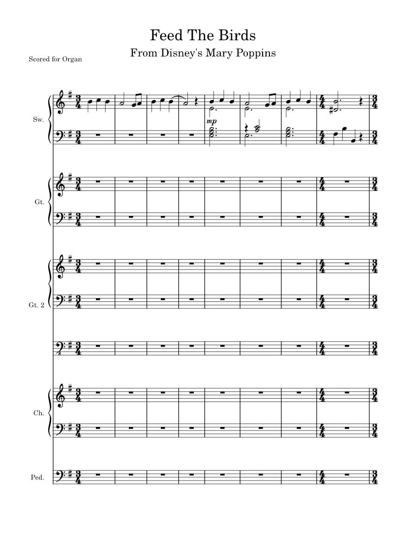 Feed_The_Birds Sheet Music for Organ (Solo) | MuseScore.com