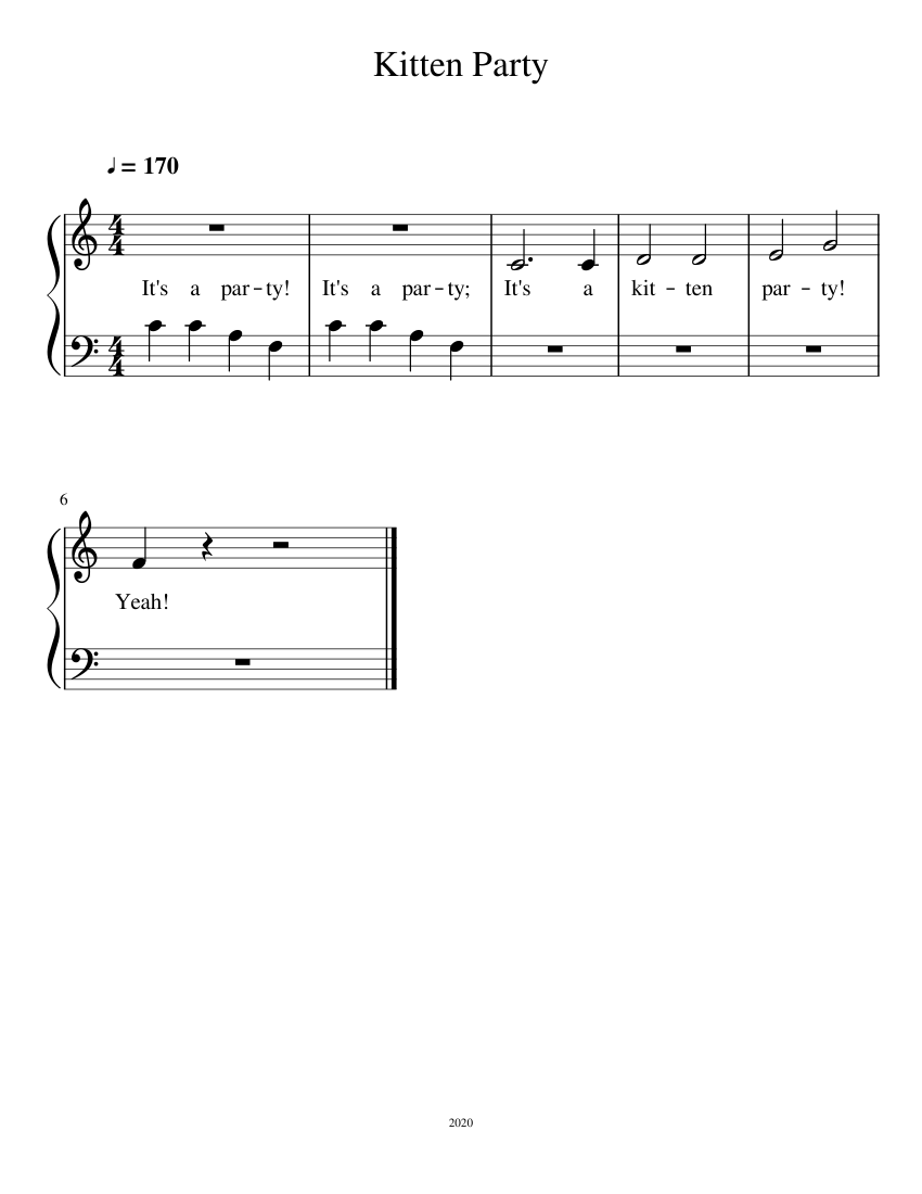 Kitten Party Sheet music for Piano (Solo) Easy | Musescore.com