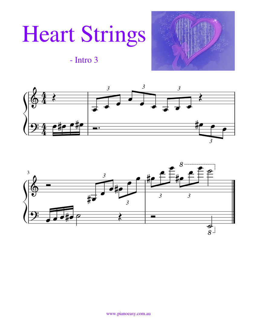 Heart Strings - Intro 3 Sheet Music for Piano (Solo) | MuseScore.com