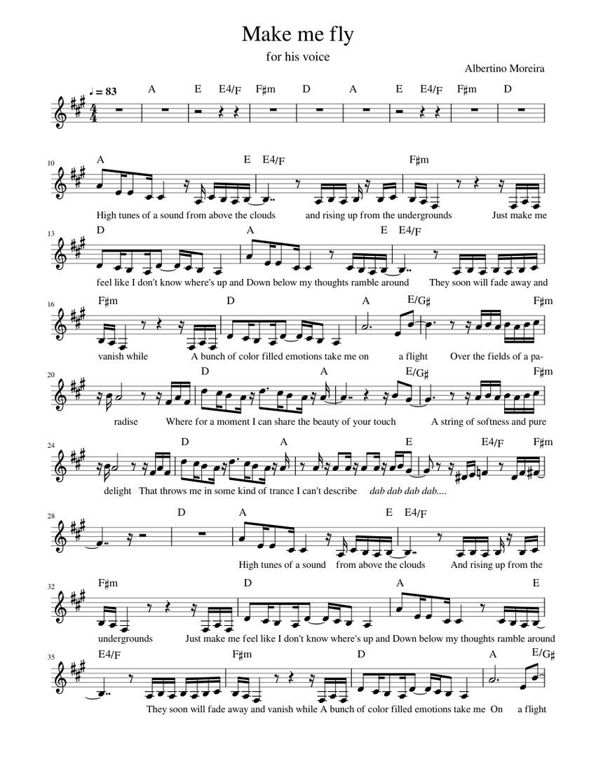 Make me fly Sheet music for Piano (Solo) Easy | Musescore.com