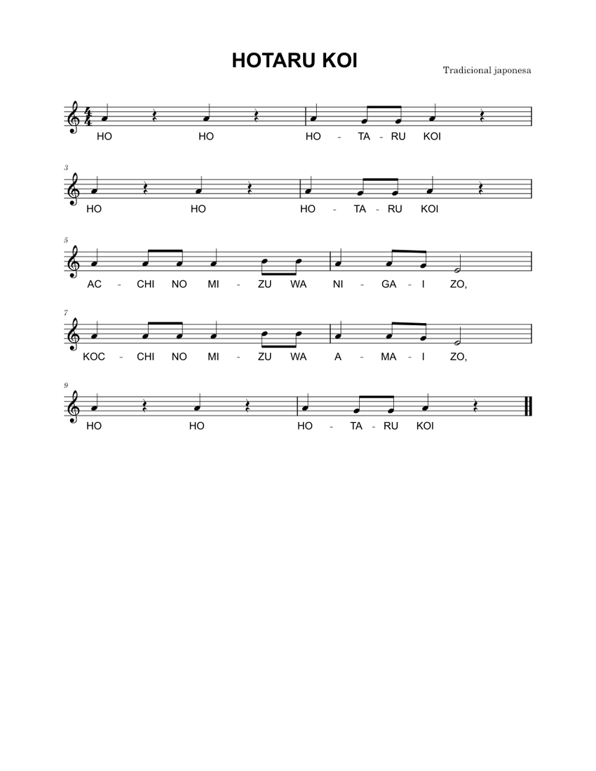 hotaru koi a 2 – GraceRB Sheet Music | MuseScore.com