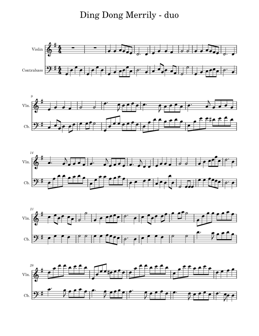 Ding dong merrily on high – Misc Christmas Ding Dong - duo 2 Sheet ...
