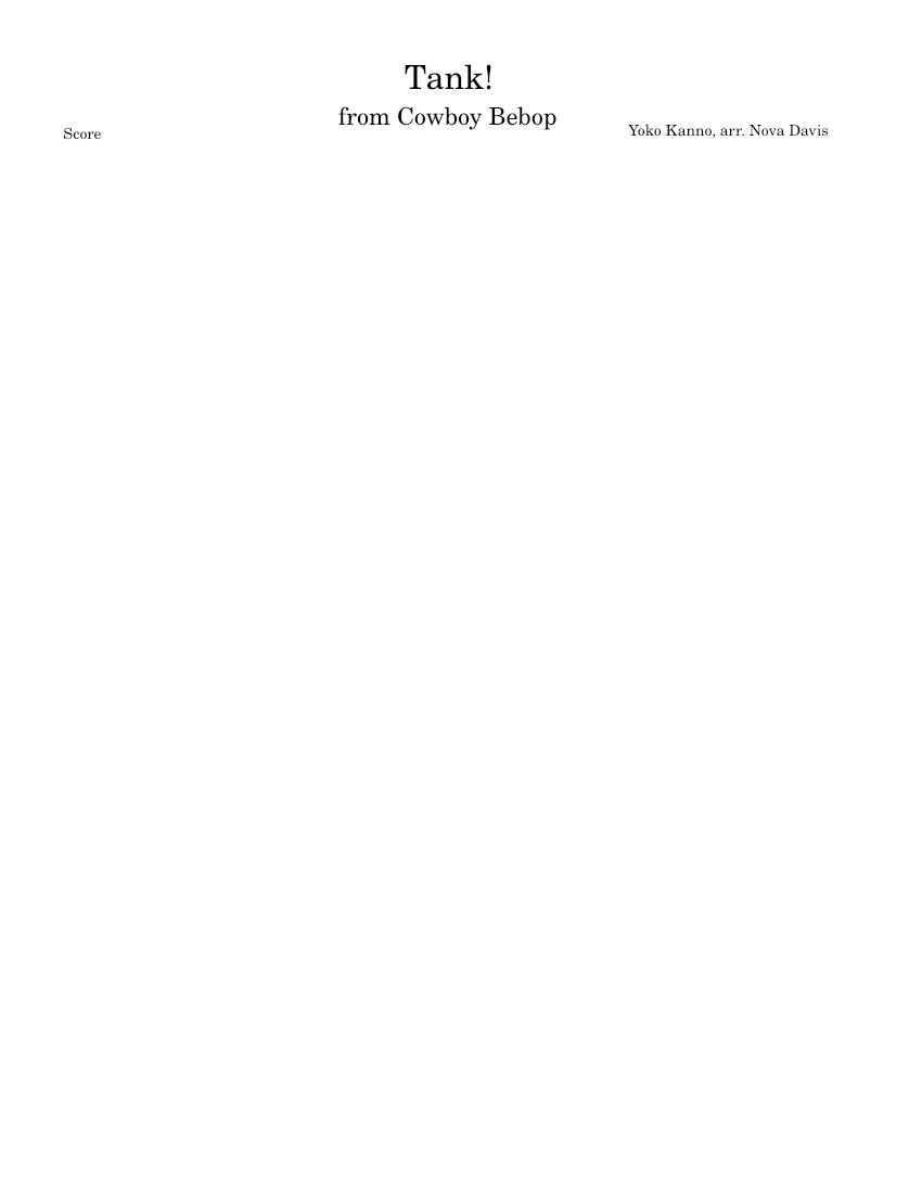 Tank! – The Seatbelts Tank! for Jazz Band Sheet music for Piano ...