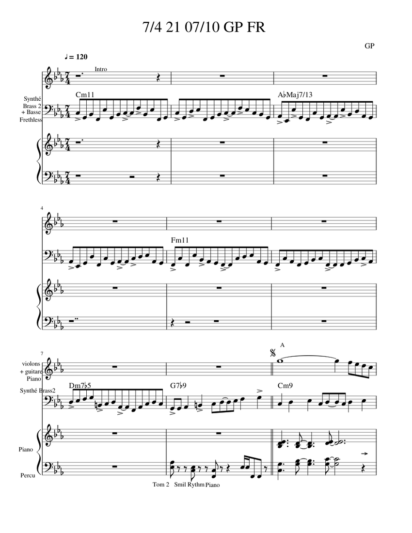 7/4 21 07/10 GP FR Sheet music for Organ, Vocals (Mixed Trio ...